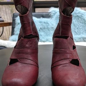 Esska | Shoes | Esska Cutout Red Leather Boots | Poshmark